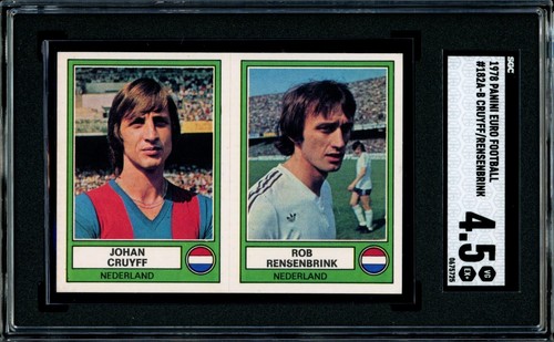 1977 JOHAN CRUYFF & ROB RESENBRINK PANINI EURO FOOTBALL 78 #182A-B (SGC ...