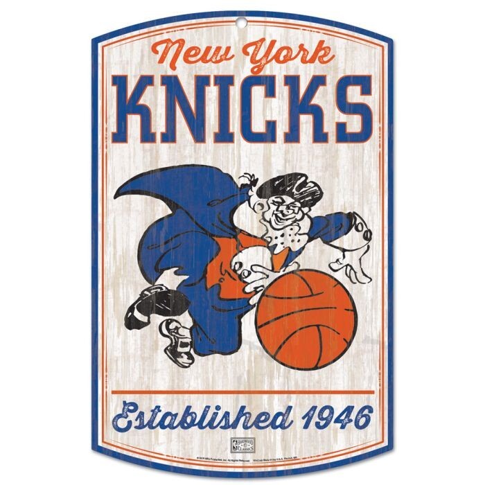 NEW YORK KNICKS RETRO LOGO HARDBOARD WOOD SIGN 11"X17" NBA LICENSED | eBay