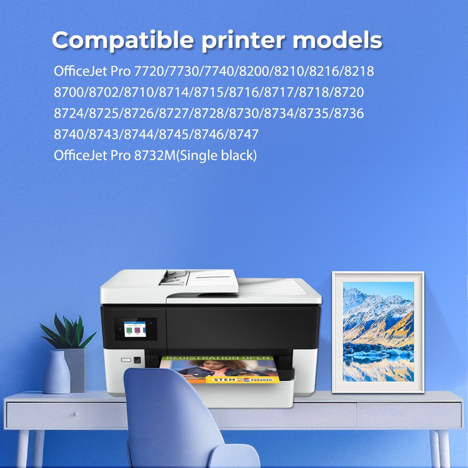 4 PACK 952XL Ink Cartridge for HP 952 XL Combo for 8710 8720 7740 8210 ...