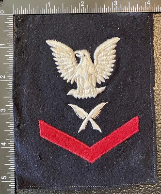 pre-WWII undated US Navy Rate Yeoman 3rd Class Petty Officer rank Patch ...