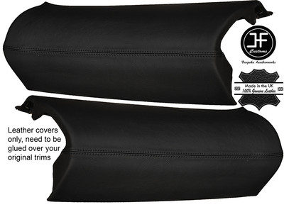 BLACK STITCH 2X REAR D PILLAR LEATHER COVERS FITS RANGE ROVER VOGUE ...