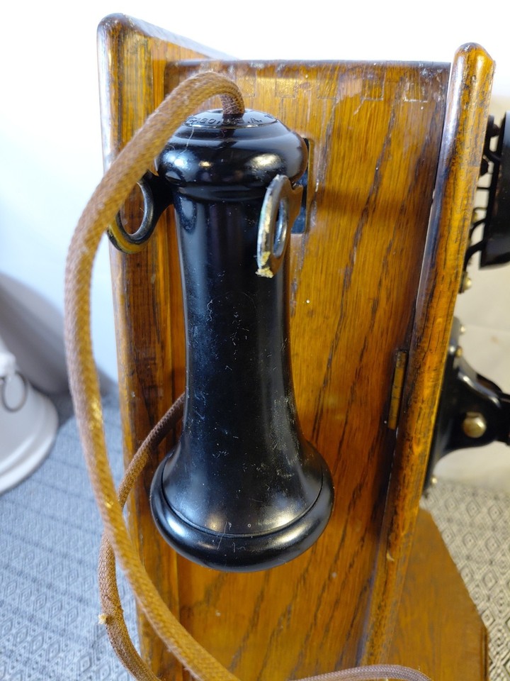 1933 Western Electric RR Magneto Wall Telephone Oak Case Kellogg ...