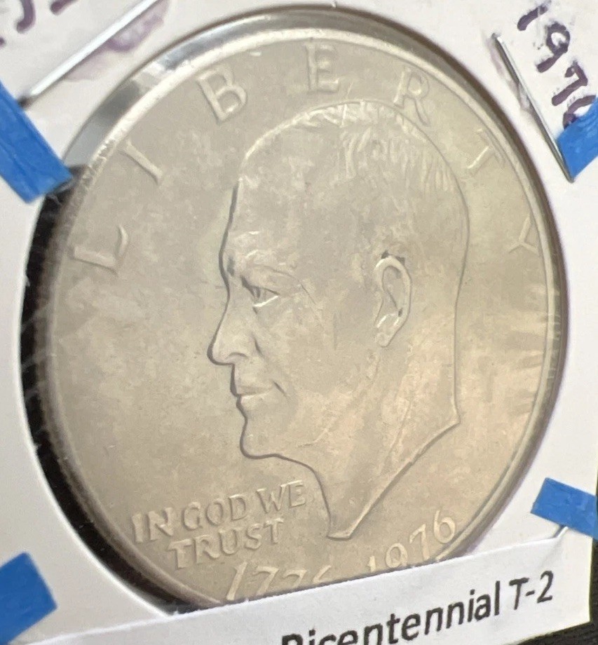 US Bicentennial Dollar Coin 1776-1976 Eisenhower Liberty Bell Moon NO ...