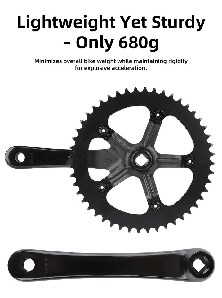 Track Bike Crankset 170mm Cranks for Fixed Gear Bicycle 130BCD Single ...