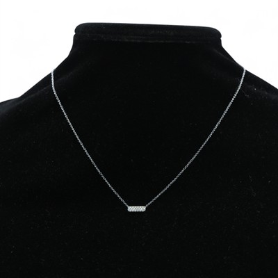MODERN GABRIEL & CO DIAMOND BAR CHAIN LINK NECKLACE 14K WHITE GOLD ~0 ...