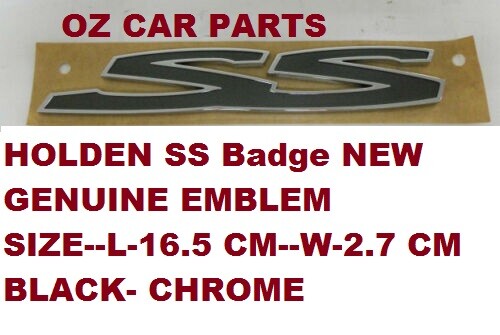 SS EMBLEM BADGE FOR HOLDEN COMMODORE BLACK CHROME GENUINE SIZE L-16.5CM ...