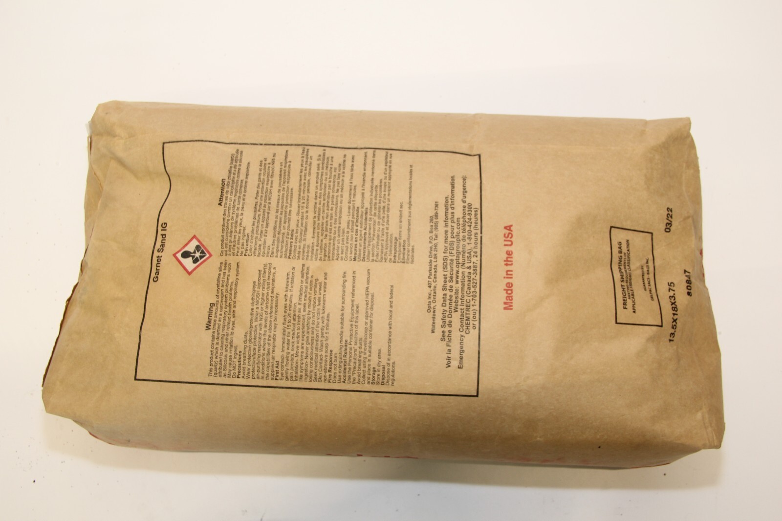 Opta garnet IG blasting media waterjet cutting sand 30-40 grit 10 lbs ...