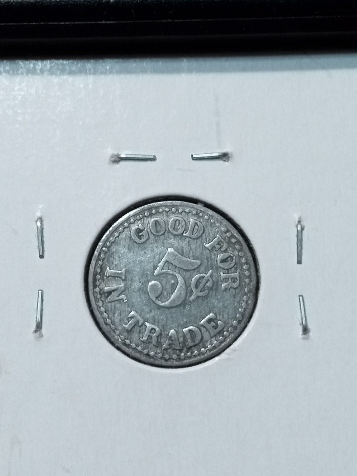 Colonial Good For 5¢ In Trade Dime Size Token Aluminum | eBay
