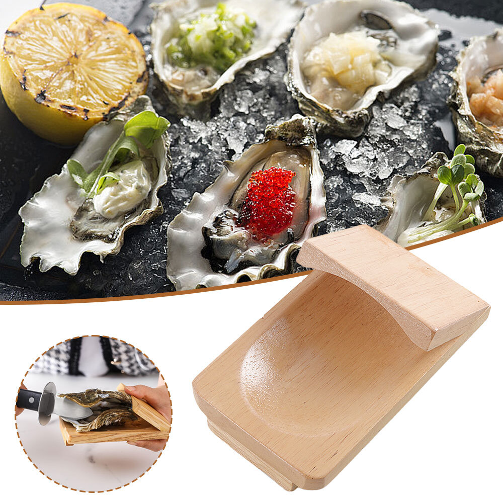 Wood Oyster Shucking Clamp Practical Oyster Holder Clam Shucker Tool ...