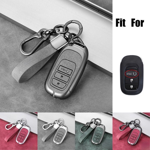 Zinc Alloy Leather Car Key Fob Case Cover Bag For Honda Civic Accord ...