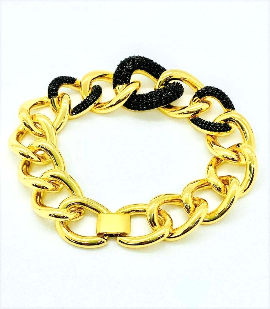 HSN Bellezza Jewelry Collection Bronze Black Spinel 7" Curb Link ...