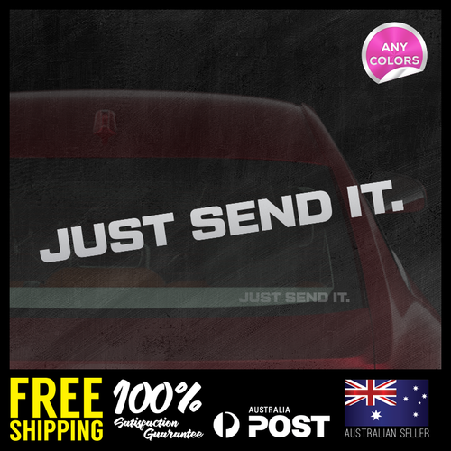 JUST SEND IT FUNNY DECALS JDM STICKERS ILLEST 195x17mm Metallic Silver ...