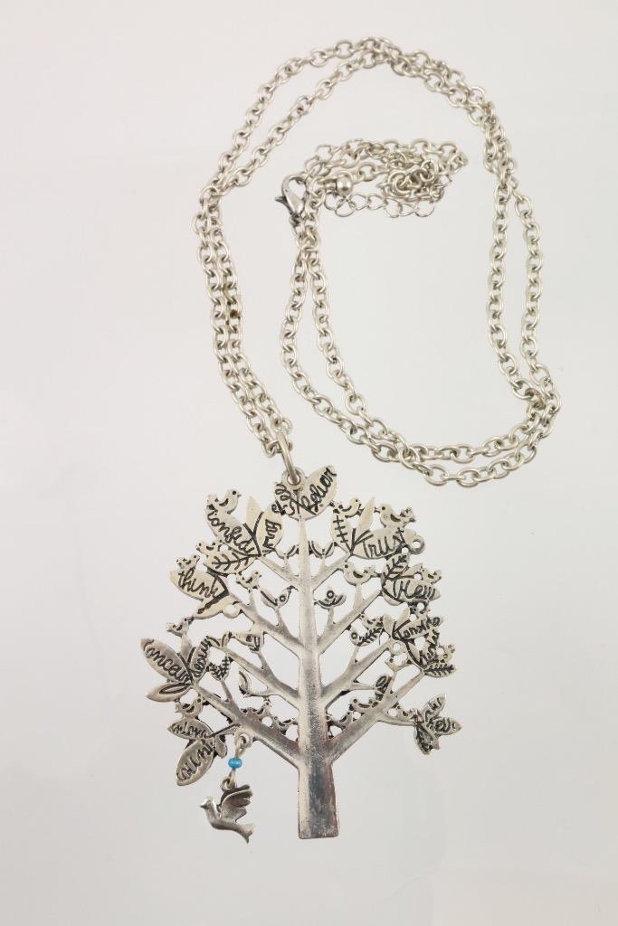 Vintage Inspirational Wisdom Tree of Life Necklace Wi… - Gem