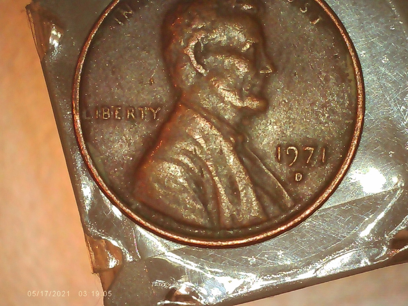 1971-D Lincoln Memorial Penny Cent Planchet Error (Netherlands?) Rare ...