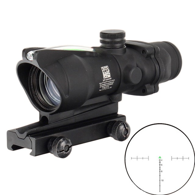 CLONE ACOG 4X32 Fiber Source Red or Green Illuminated Chevron Scope ...