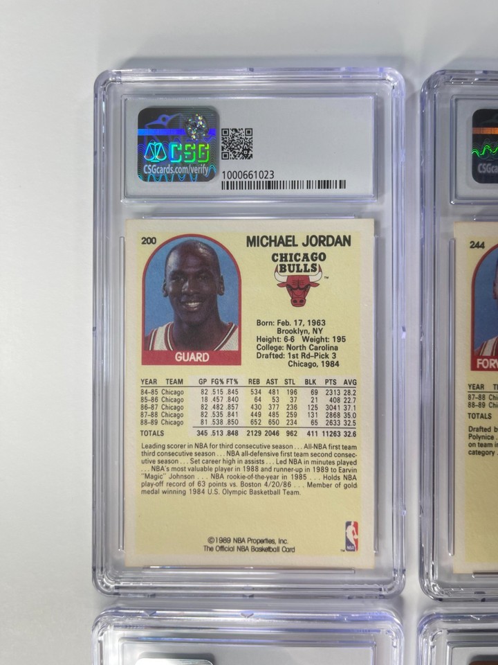1989 Hoops Lot of 8 CSG 9-9.5 Michael Jordan Pippen Bird Magic Barkley ...
