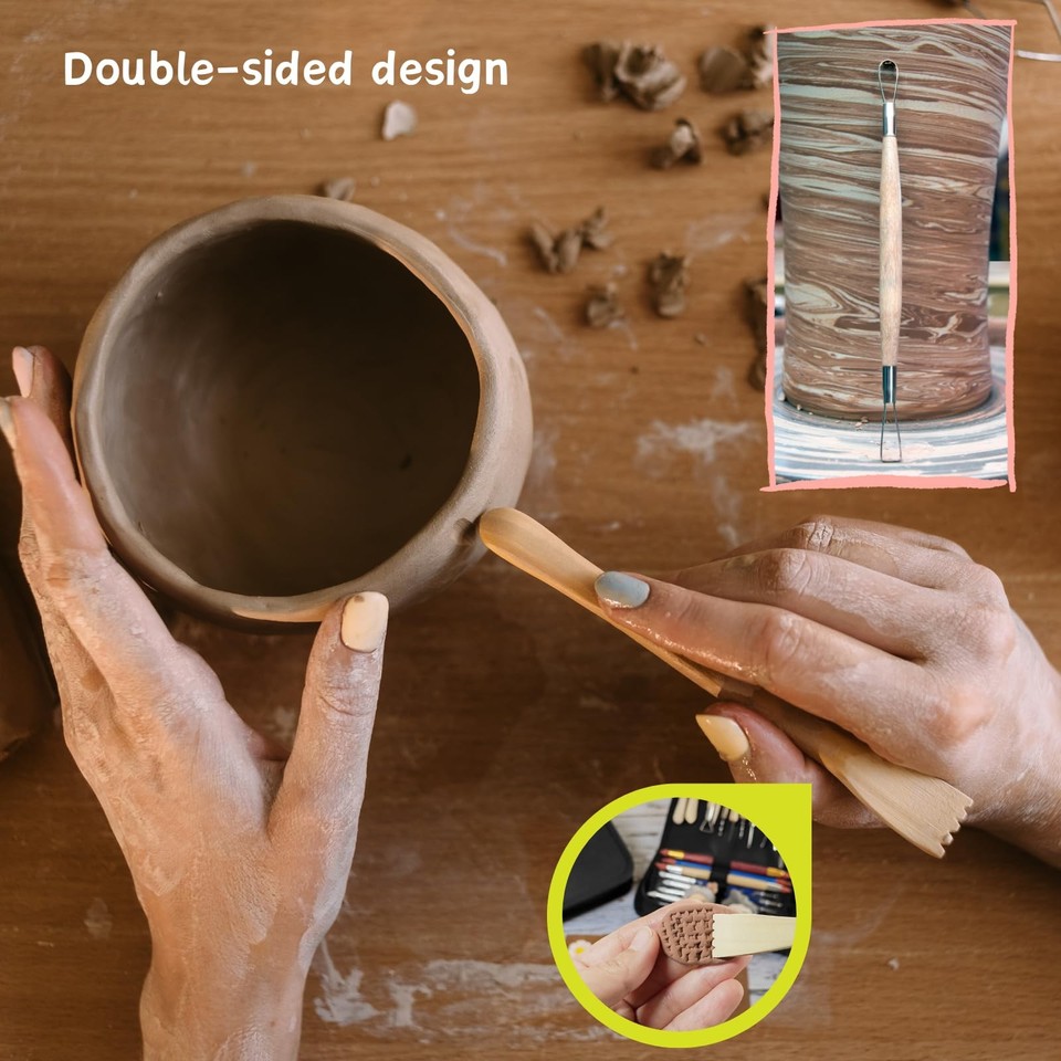 Clay Sculpting Toolsair Dry Clay Toolspottery Tools44 Pcs Double Sided ...