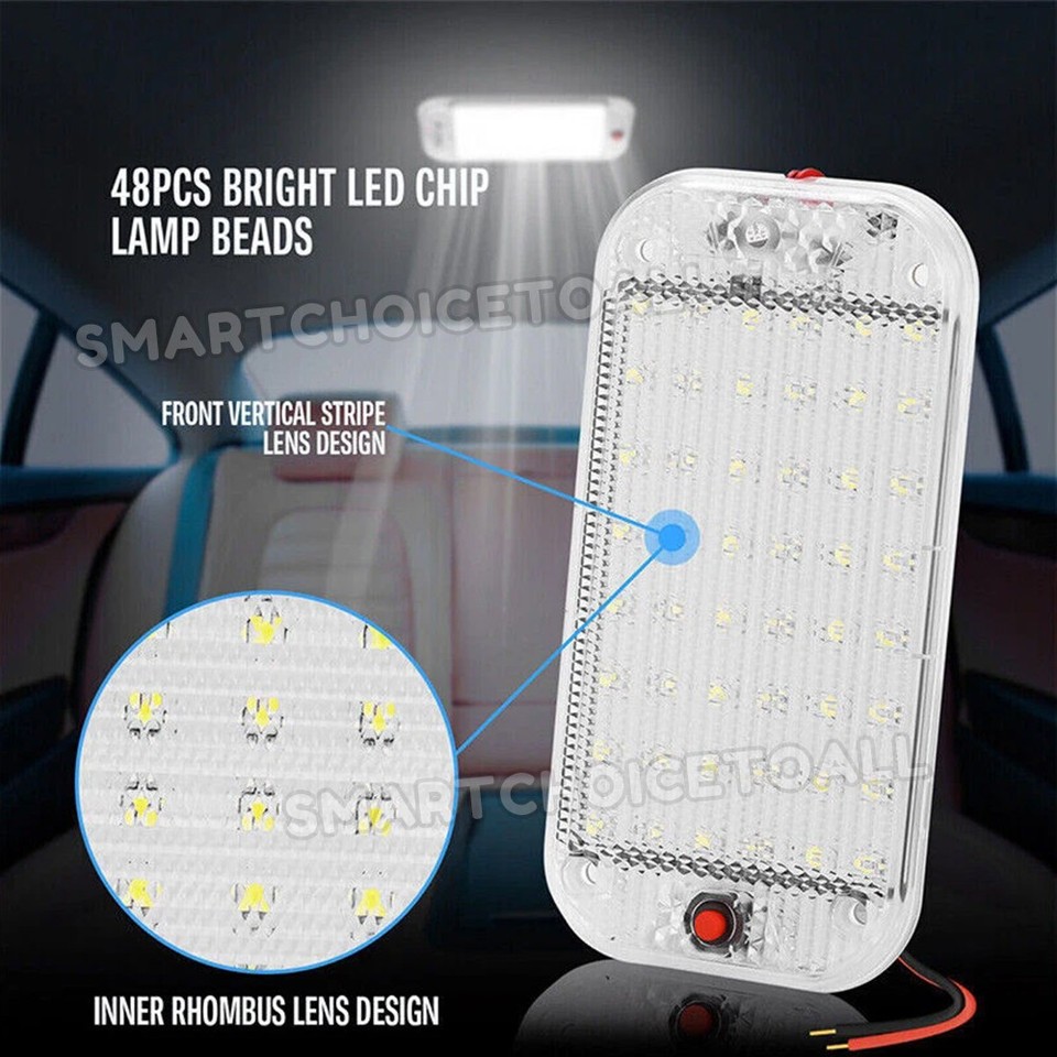 2x 12V 48led Truck Car UTE Caravan Interior Roof Ceiling Dome Light ...