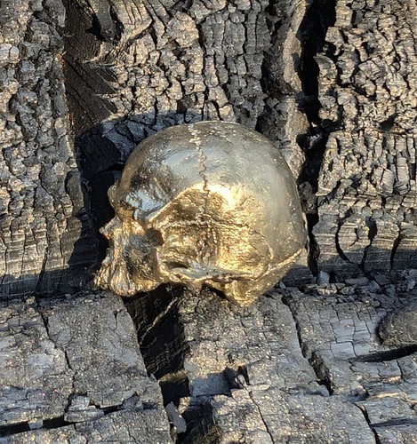 HUMAN SKULL CAST IN SOLID BRONZE handmade Minisculpture CREEPY DEATH ...