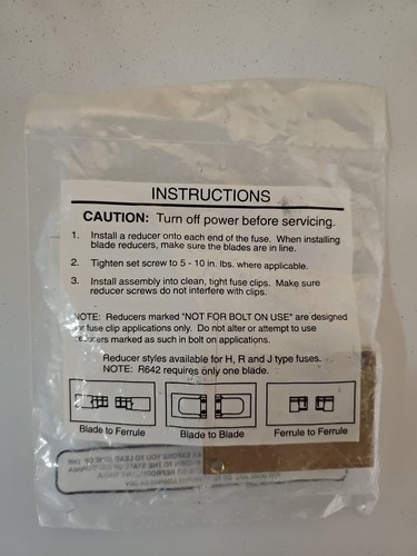 Mersen R422 Fuse Reducer Class R 400A to 200A 250/600V Rated | eBay