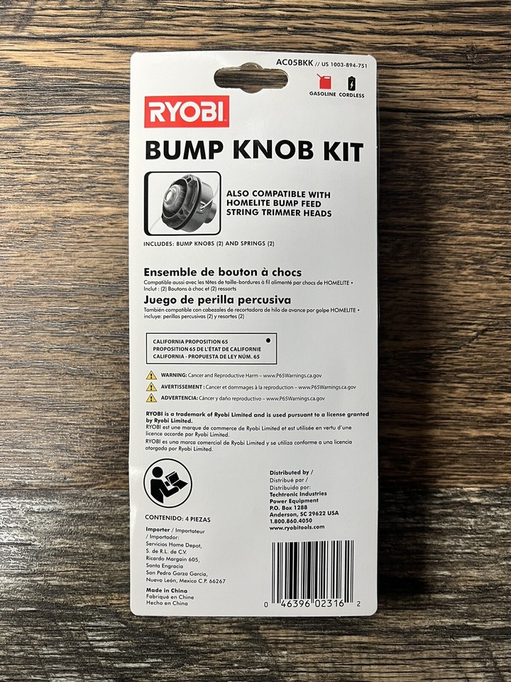 New RYOBI Replacement Bump Knob & Spring Kit Homelite Compatible ...