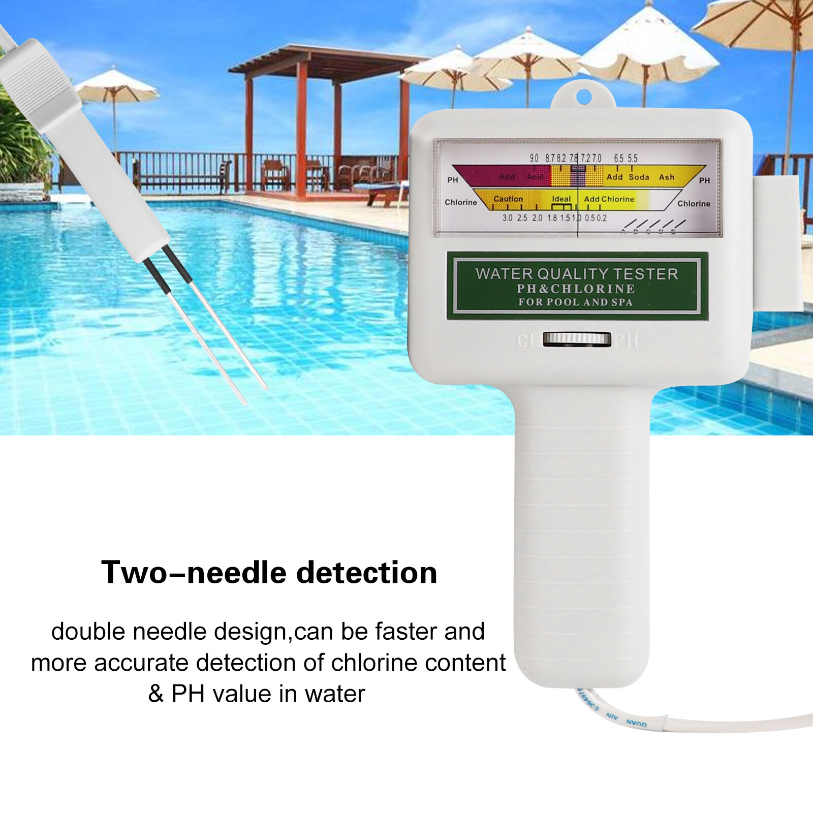 Water Quality Tester Swimming Pool Kit Digital PH Meter Chlorine Level ...