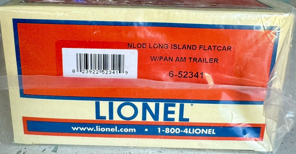 LIONEL 6-52341 NLCE LONG ISLAND FLAT CAR W/PAN AM TRAILER NIB O SCALE ...