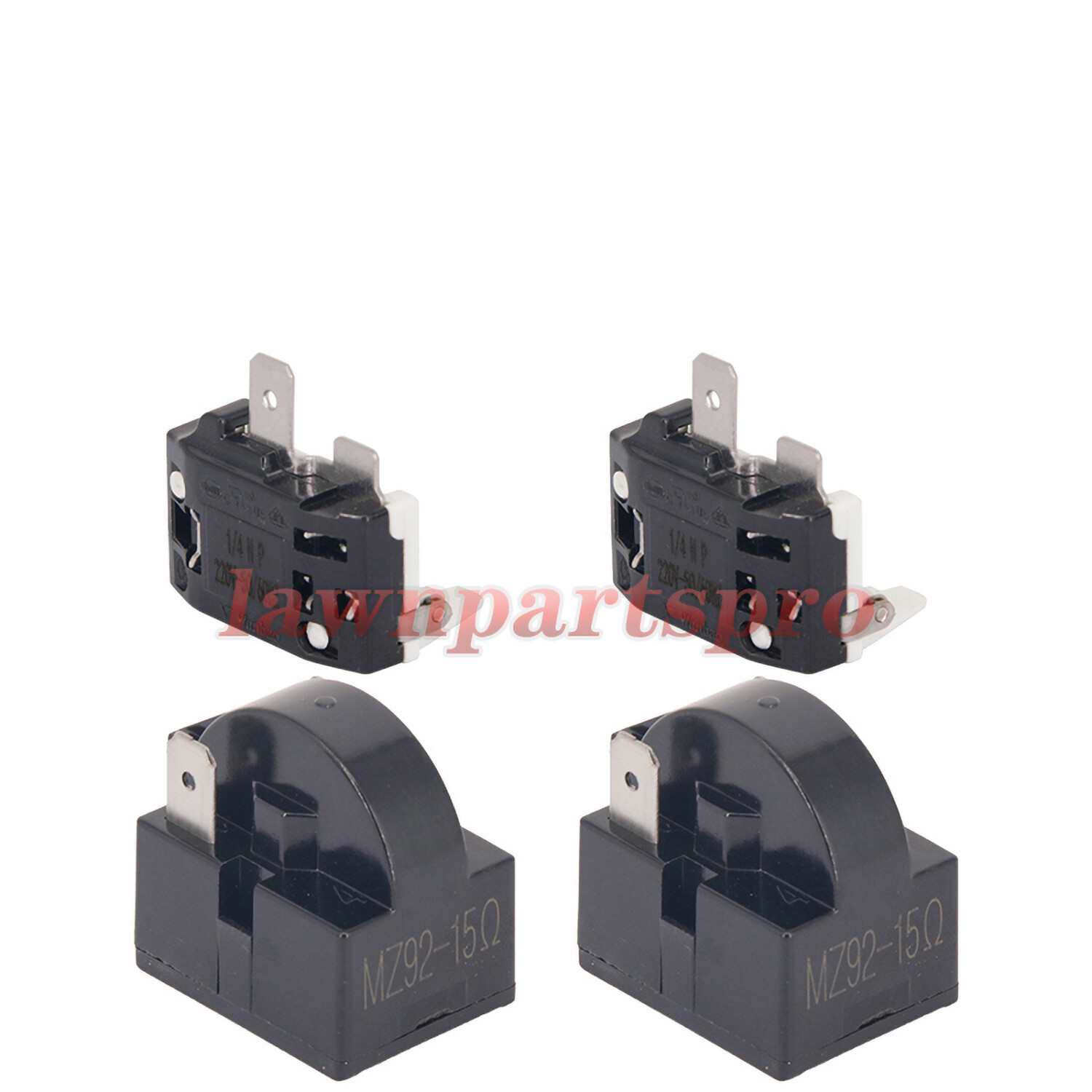 2x Refrigerator PTC Starter Relay Replace 2 Pins Compressor Overload ...