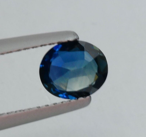 1.10ct Certified Natural Blue Sapphire OV 7x6mm Sweet Blue Color 100% ...