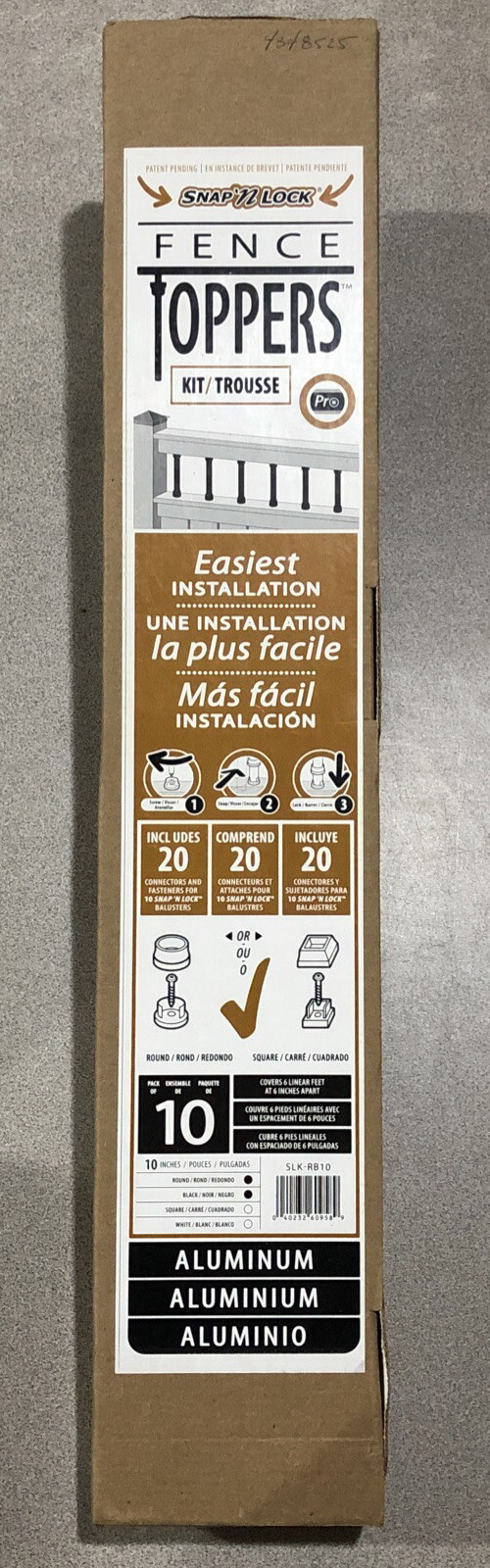 SNAP'N LOCK Aluminum Fence Toppers Kit (SLK-RB10) Round Pack of 10 ...