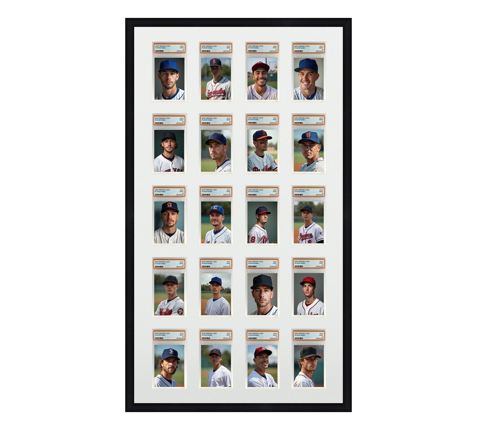 PSA Graded Card Frame Display Holds (20) Slabs Baseball, UV Protection ...