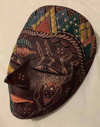 Vintage - Java Tribal Decorative Hand crafted Wood Mask - Wall Hanging ...