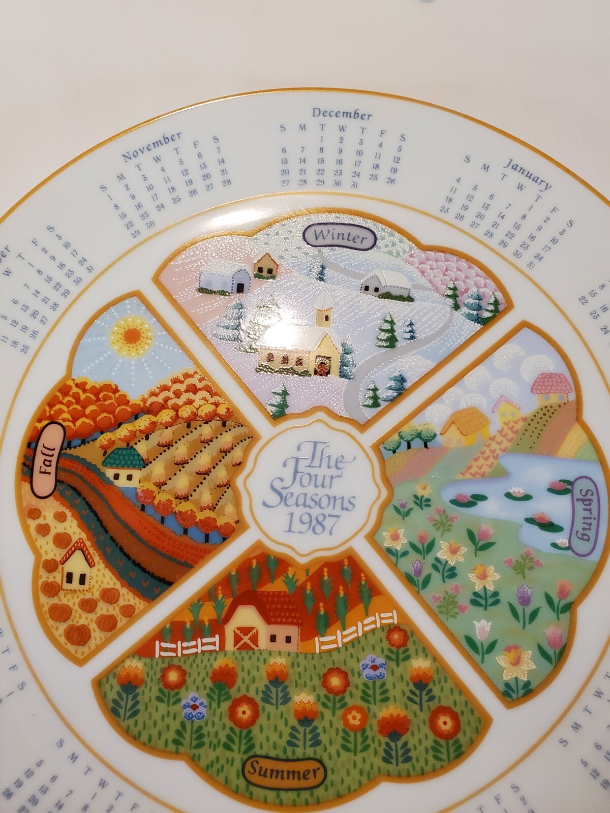 The Four Seasons Vgt Collectible Plate Avon 1987 Calendar Porcelain ...