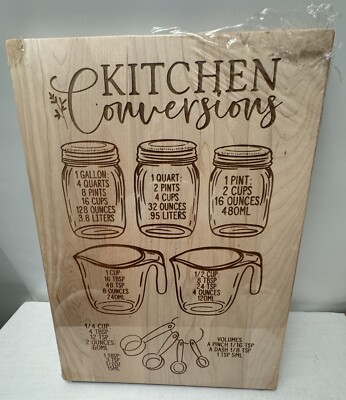 Laser Etched Kitchen Measurements Conversion Cutting Board | eBay