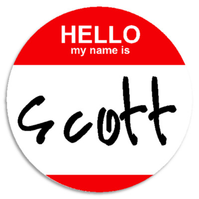 Hello My Name Is Scott - Circle Sticker Decal 3 Inch - Customizable ...