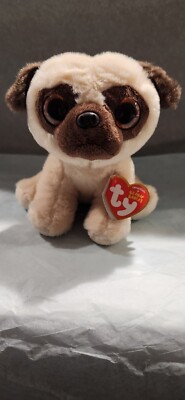 Ty Beanie Babies RUFUS The Pug Dog 6" Plush Stuffed Animal Sparkle Eyes ...