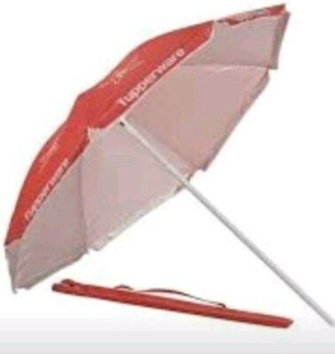 New Tupperware Logo Beach Pink Umbrella White Starfish Carrying Bag ...