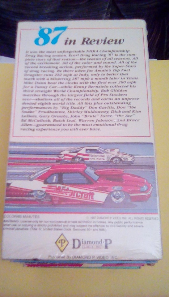 NHRA Drag Racing '87 VHS rare 1980s Joe Amata Don Garlits John Force ...