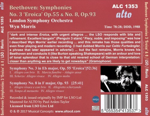 WYN MORRIS / LONDON SYMPHONY ORCHESTRA BEETHOVEN: 'EROICA' SYMPHONY 3 ...