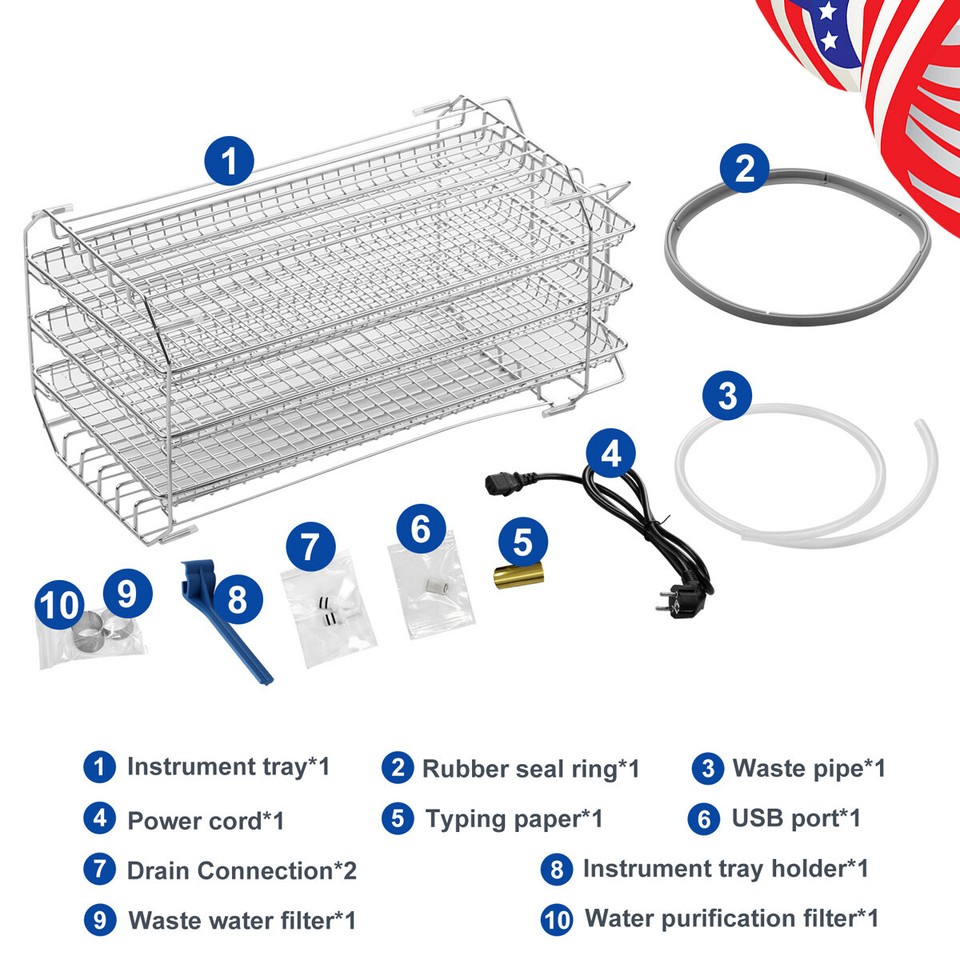 22L Class B Autoclave Steam Sterilizer/Dental Delivery Unit Air ...