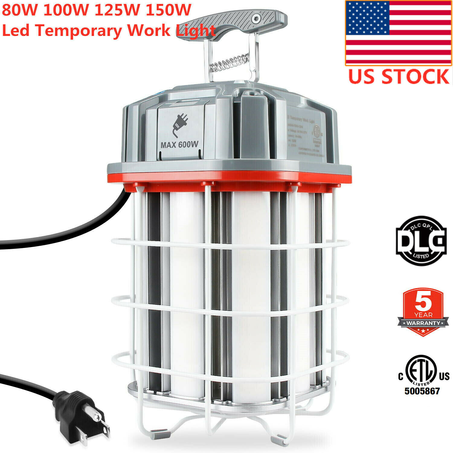 80W 100W 120W 125W Led Temporary Work Light Fixture Jobsite ...