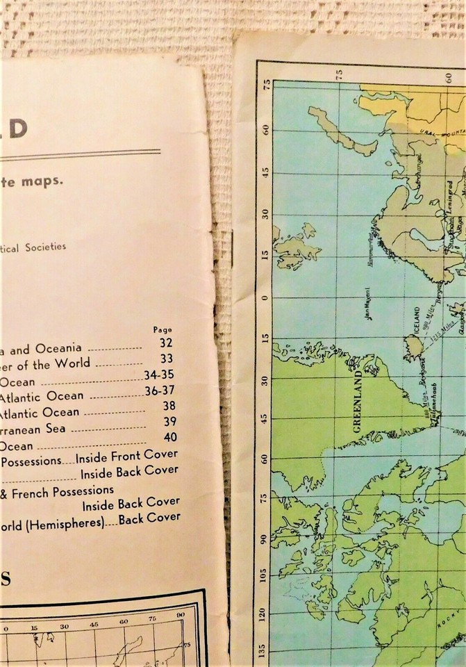 VINTAGE WWII ERA - THE FAMOUS WORLD ATLAS - ALEXANDER GROSS GEOGRAPHIA ...