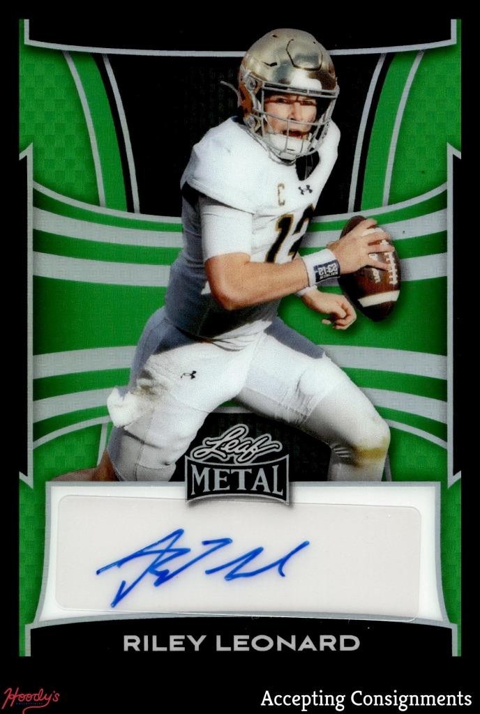Riley Leonard 2025 Leaf Metal #BA-RL1 Autographs - Prismatic Green /8 ...