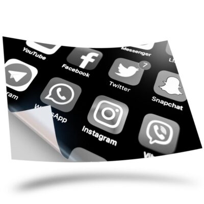 1 x Vinyl Sticker A1 - BW - Social Media Screen Apps Phone #37006 | eBay UK
