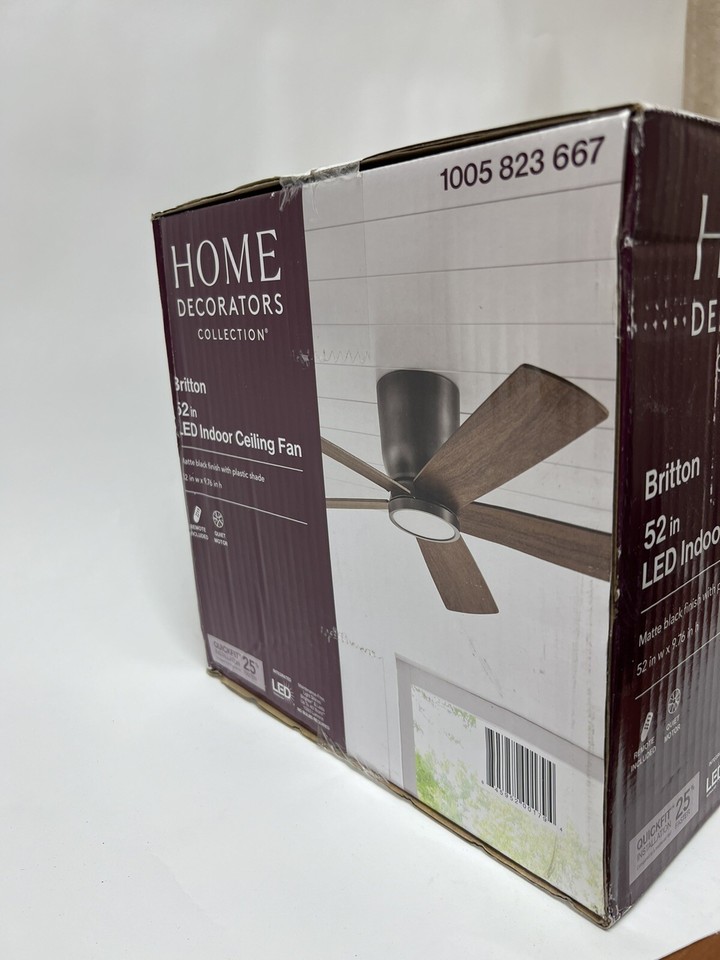 Home Decorators Collection SW19110MBK 52 inch Ceiling Fan with LED ...