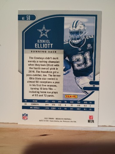 2021 Panini Absolute Ezekiel Elliott #50 Dallas Cowboys | eBay