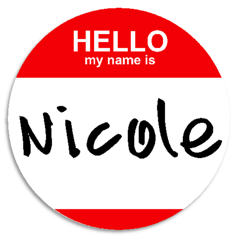 Hello My Name Is Nicole - 100 Pack Circle Stickers 3 Inch ...