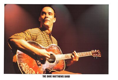 Dave Matthews Band DMB Sitting Playing Guitar Vintage 90s Poster 25 x ...