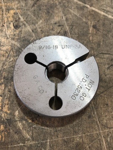 9/16-18 UNF-3A THREAD RING GAGE INSPECTION No Go Only .5230 | eBay