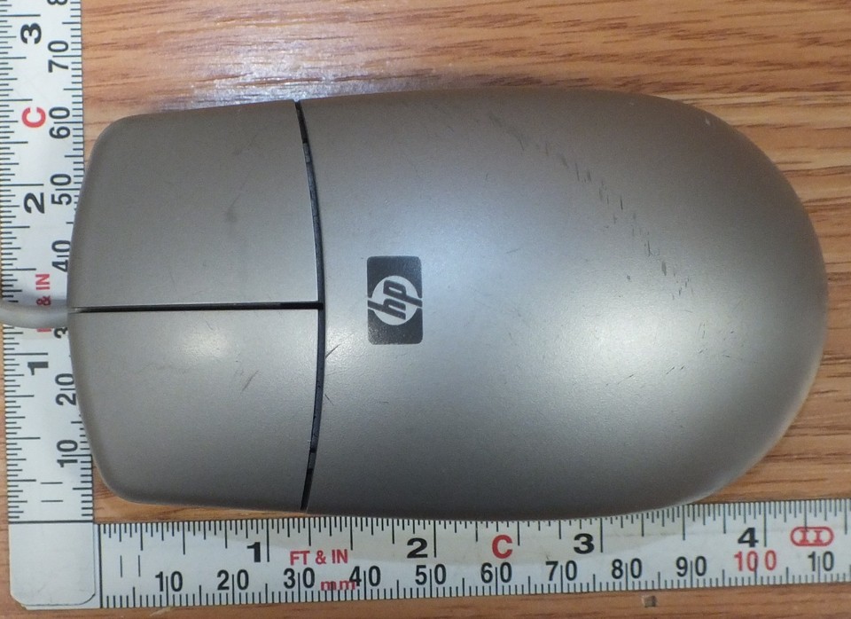 Genuine HP (MU07J) Gray Wired PS/2 Trackball 2 Button Computer Mouse ...
